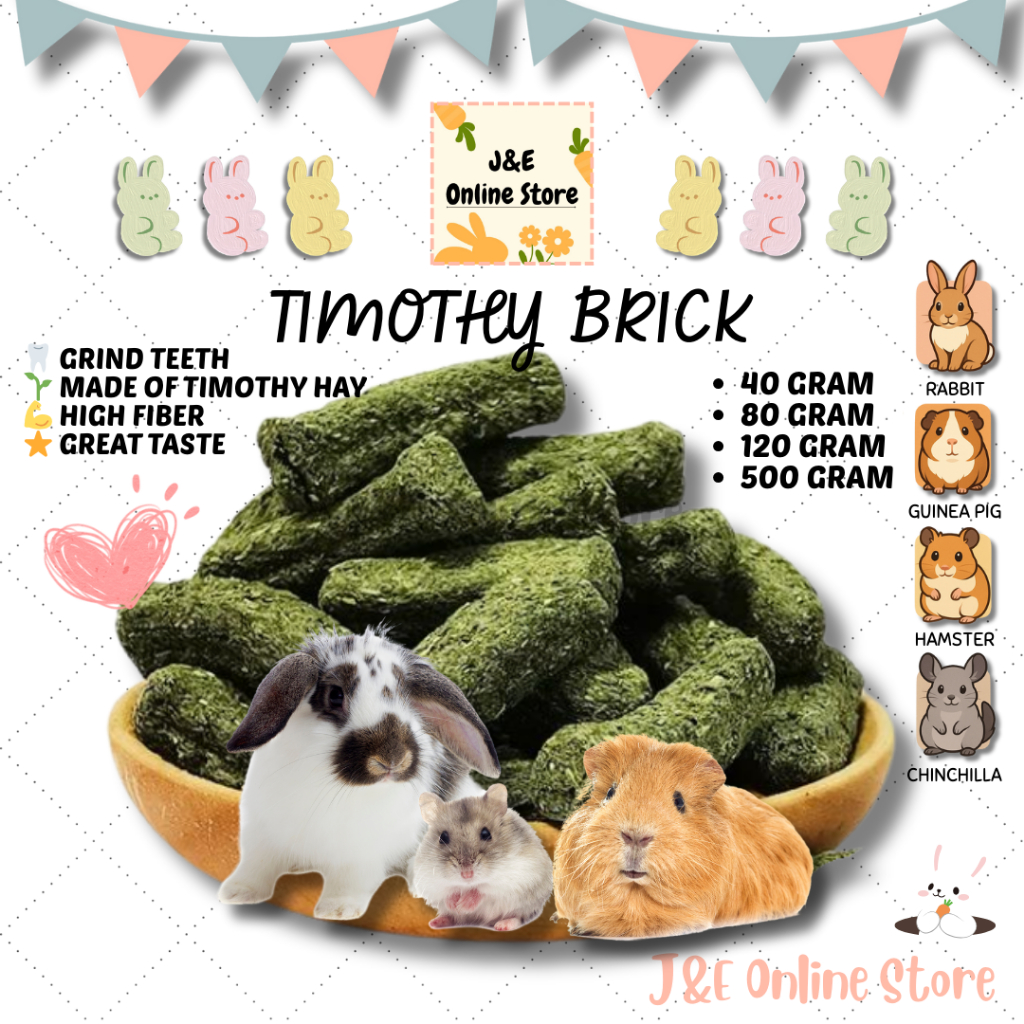 Timothy Brick (Rabbit Food/Guinea Pig Snack/Chinchilla Treat/Hamster ...