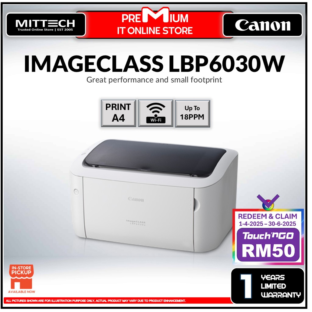 Canon Monochrome Laserjet Printer A4 imageCLASS LBP6030 Wired & LBP6030W Wireless | Shopee Malaysia