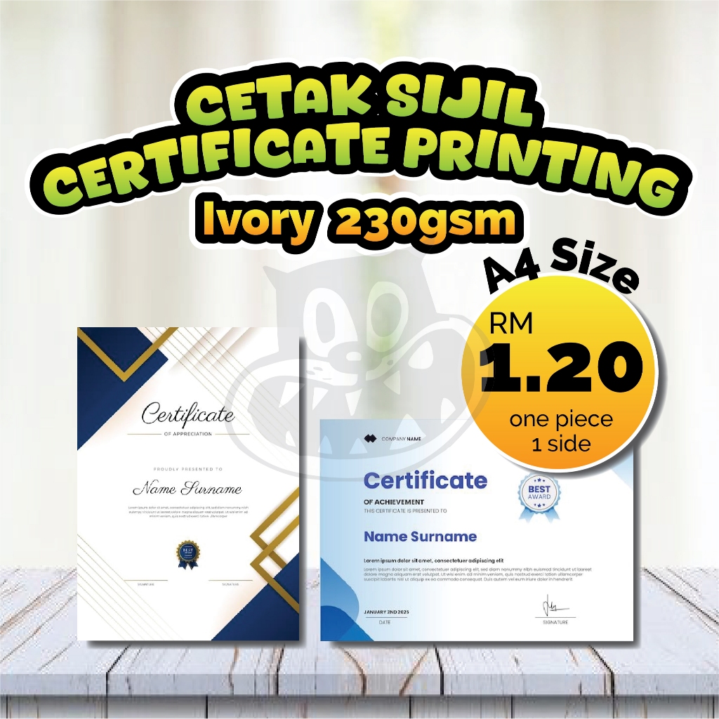 SIJIL Printing IVORY CARD 230gsm A4 size | Shopee Malaysia