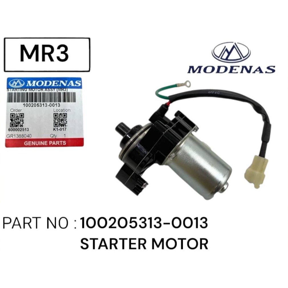 100205313-0013 MODENAS KRISS MR3 STARTER MOTOR ASSY ORIGINAL | Shopee ...