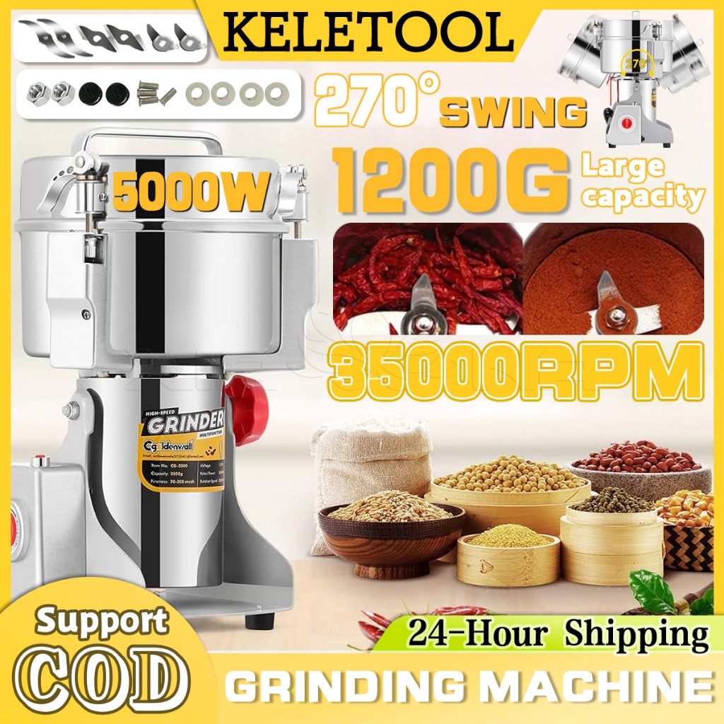 1200G Electric belender Grain Grinder Machine heavy duty 5000W pengisar ...