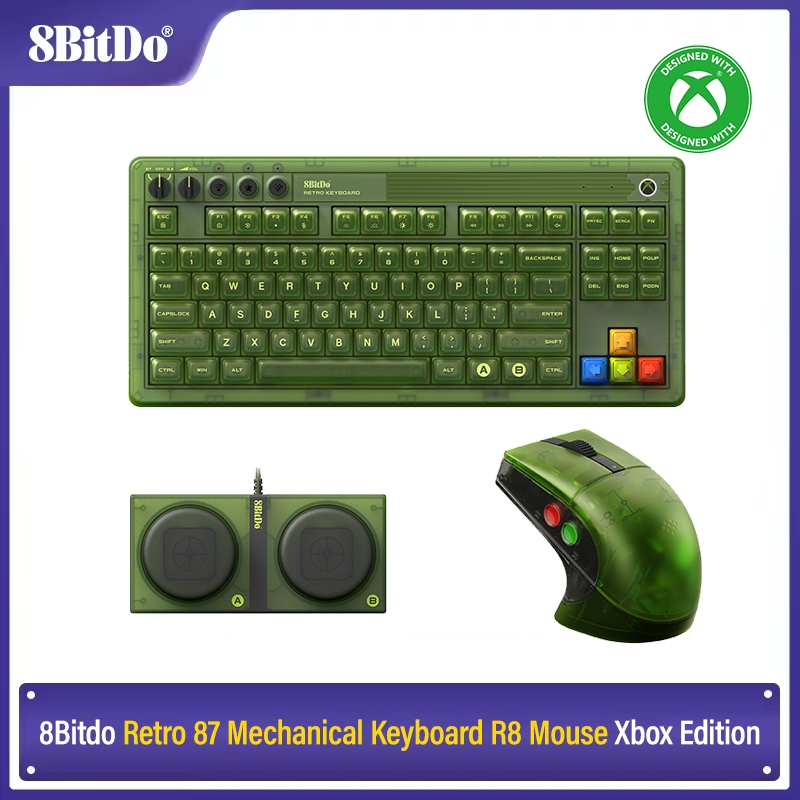 8BitDo Retro 87 Mechanical Keyboard Retro R8 Mouse Xbox Edition 85HD ...