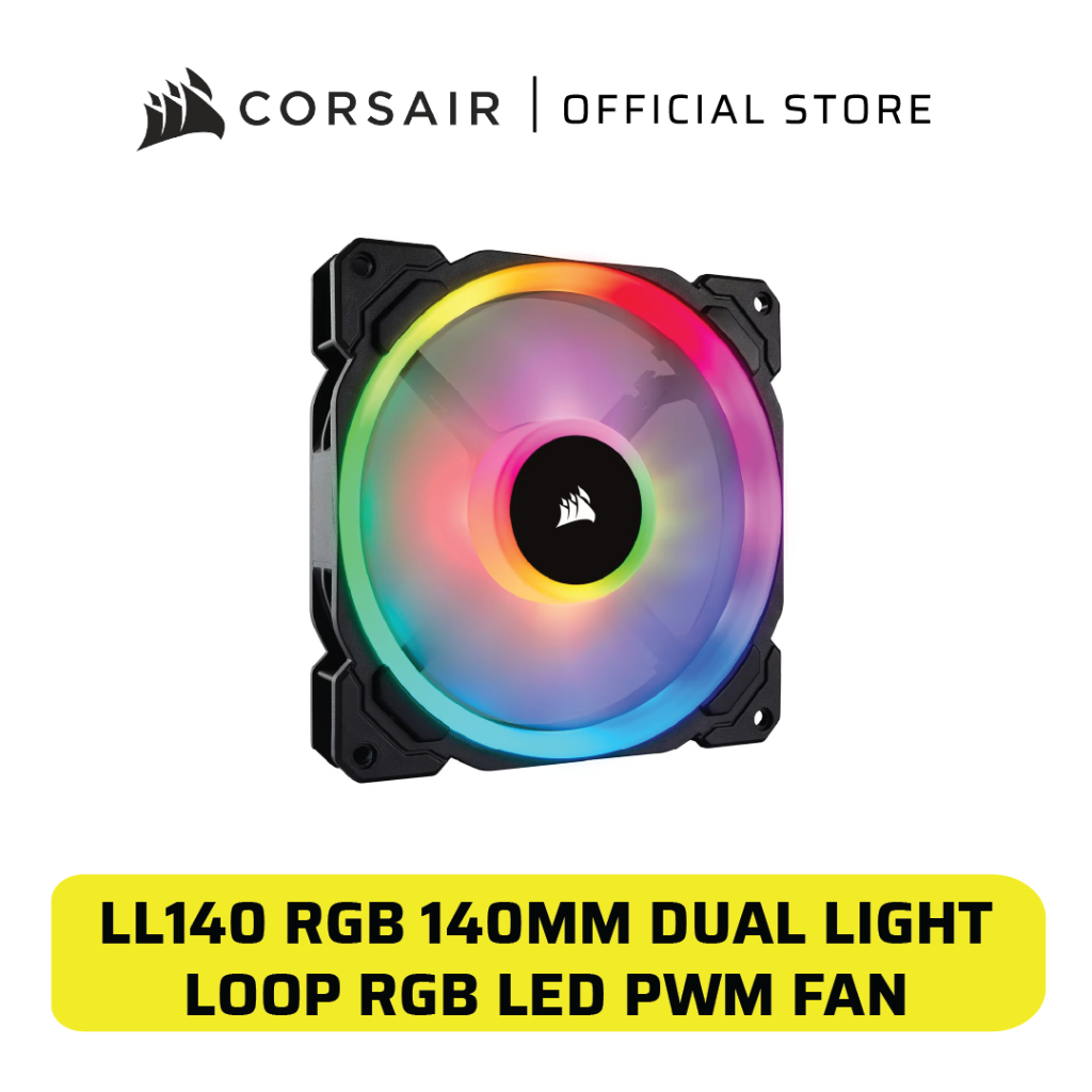 CORSAIR LL140 RGB Dual Light Loop RGB LED PWM Cooling Fan Black iCUE ...