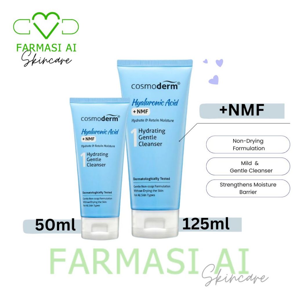 [REFER DESCRIPTION!] Cosmoderm Hyaluronic Acid + NMF Hydrating Gentle Cleanser [50ml / 125ml ...