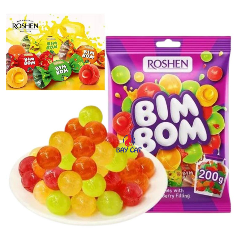 ROSHEN Bim Bom Candy 200GM (Candies with Fruit Berry Filling) | Shopee ...