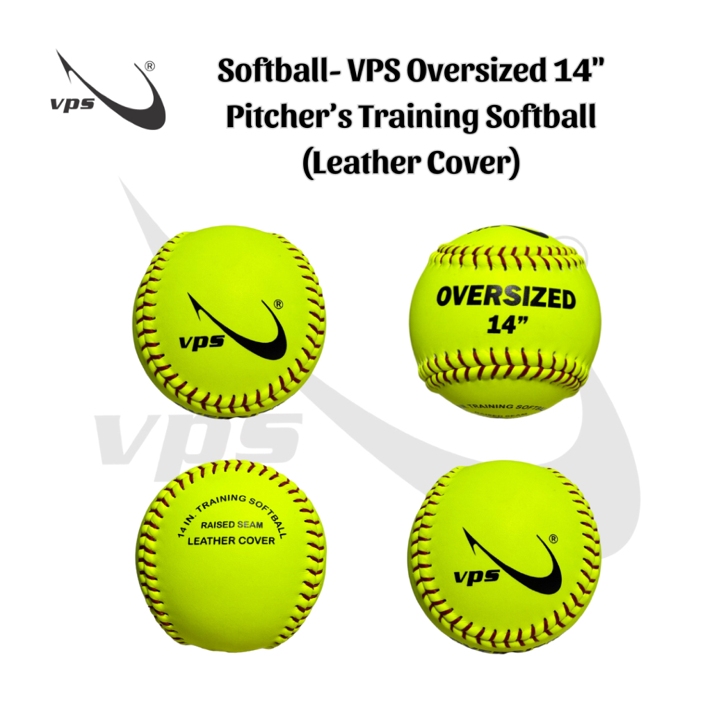 VPS Oversized 14" Pitcher's Training Softball (Leather) Fluorescence ...