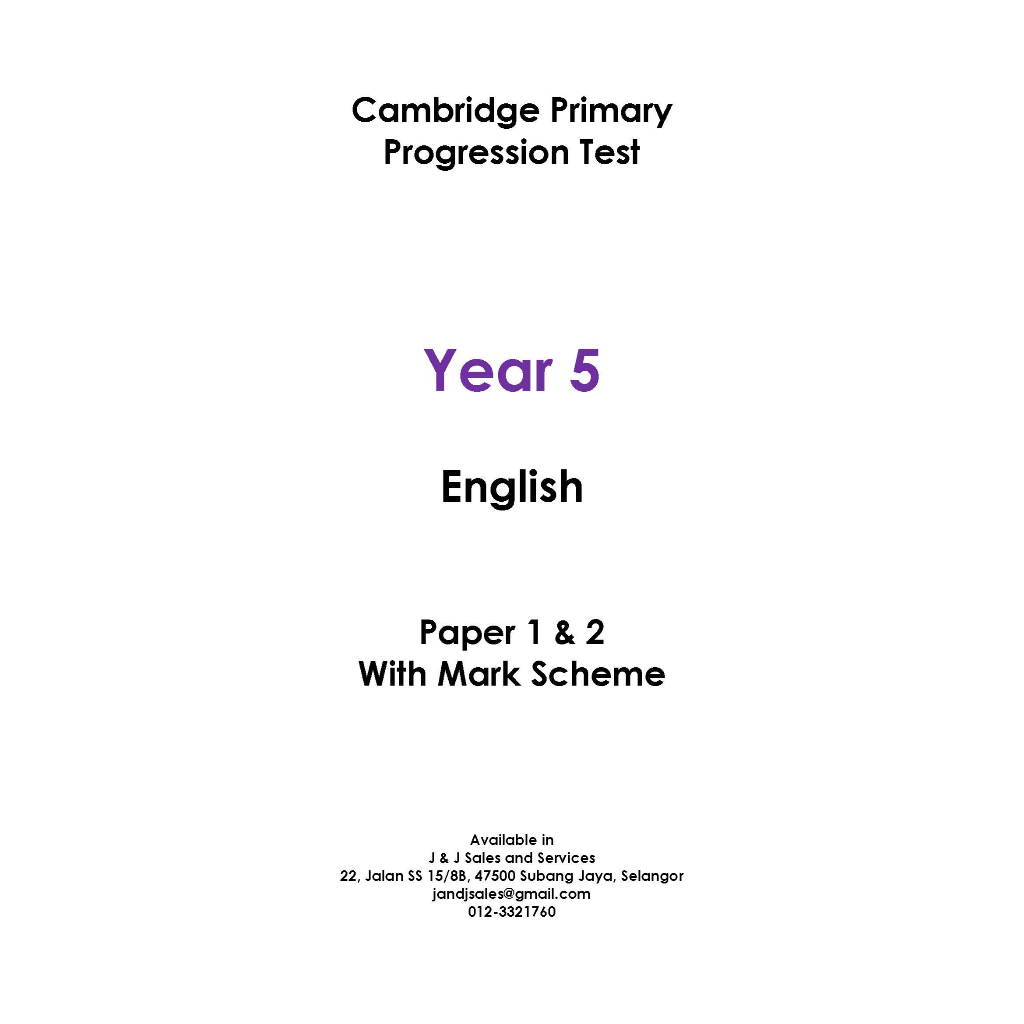 Cambridge Primary Year 5 Progression Test paper | Shopee Malaysia