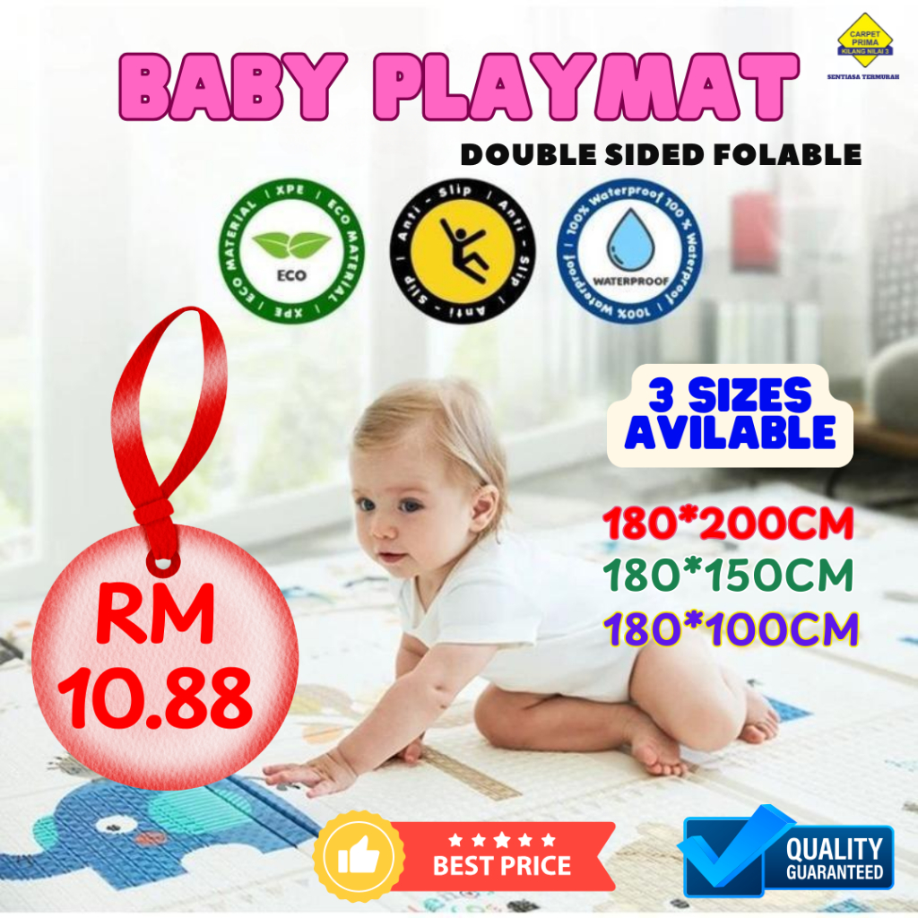 Baby Mat (180/200 & 180/100 &180/150cm) XPE Double Sided Playmat Baby ...