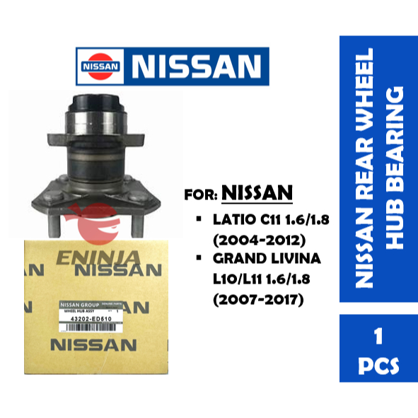 【100% ORIGINAL】NISSAN Rear Wheel Hub Bearing For Nissan Grand Livina ...
