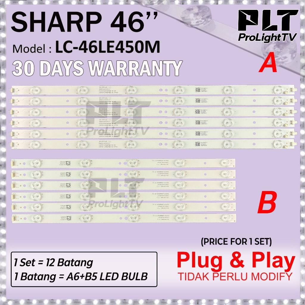 SHARP 46 Inch LC-46LE450M LED Backlight TV / Lampu TV LC46LE450M 46LE450M | Shopee Malaysia