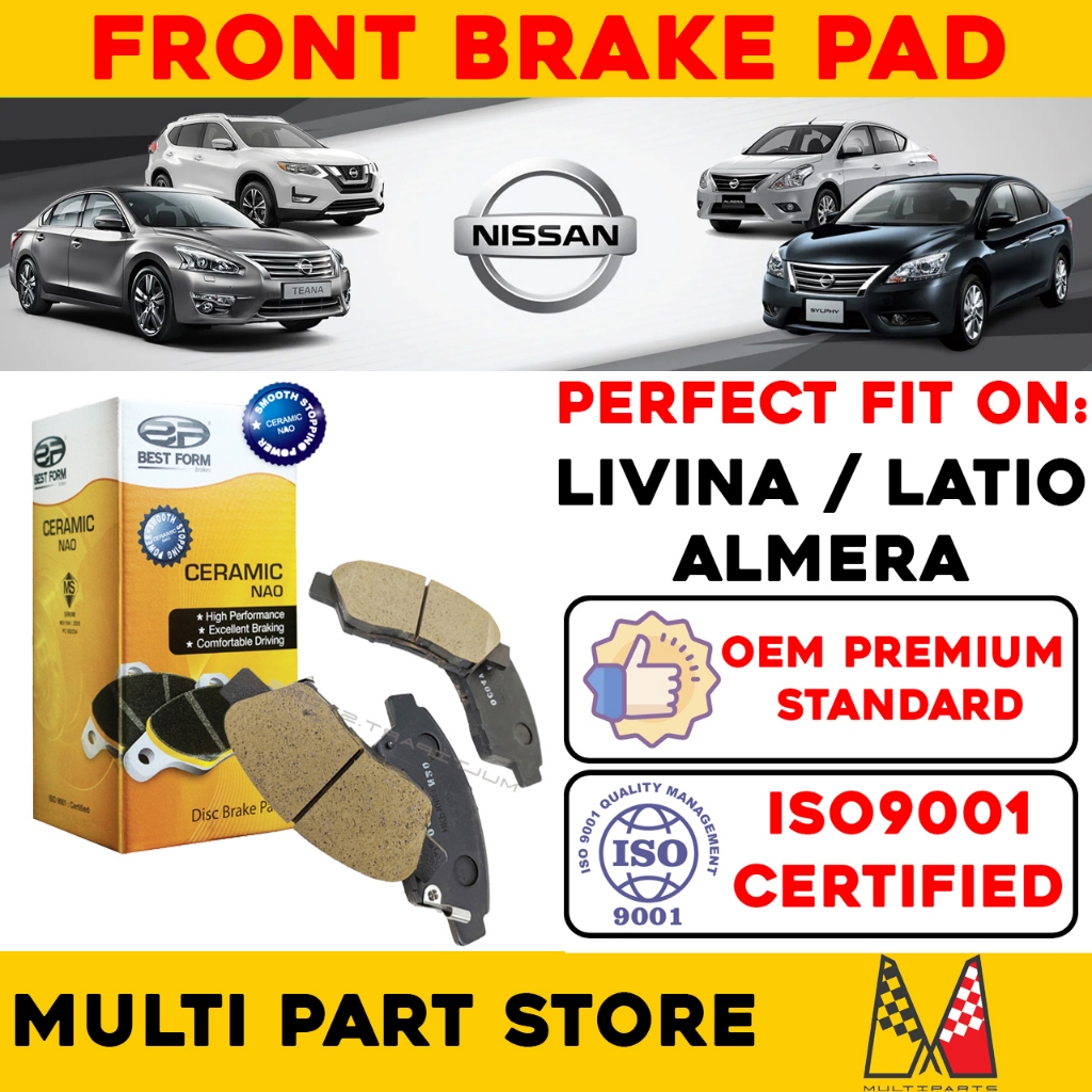 【BEST FORM】Brake Pad Livina Latio Almera Brake Break Brek Pad | Shopee ...