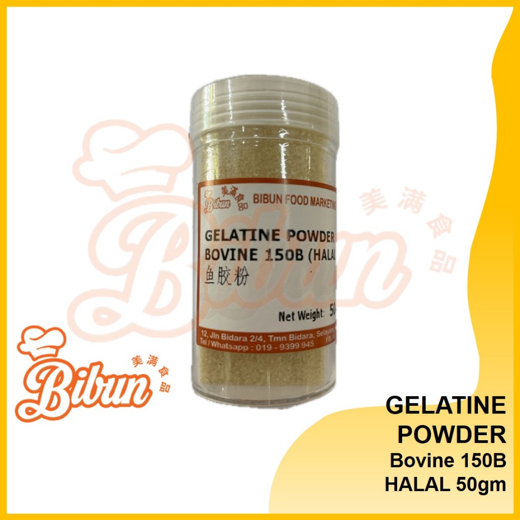 Gelatine Powder | Serbuk Gelatin Bovine Beef 150 bloom HALAL For making ...