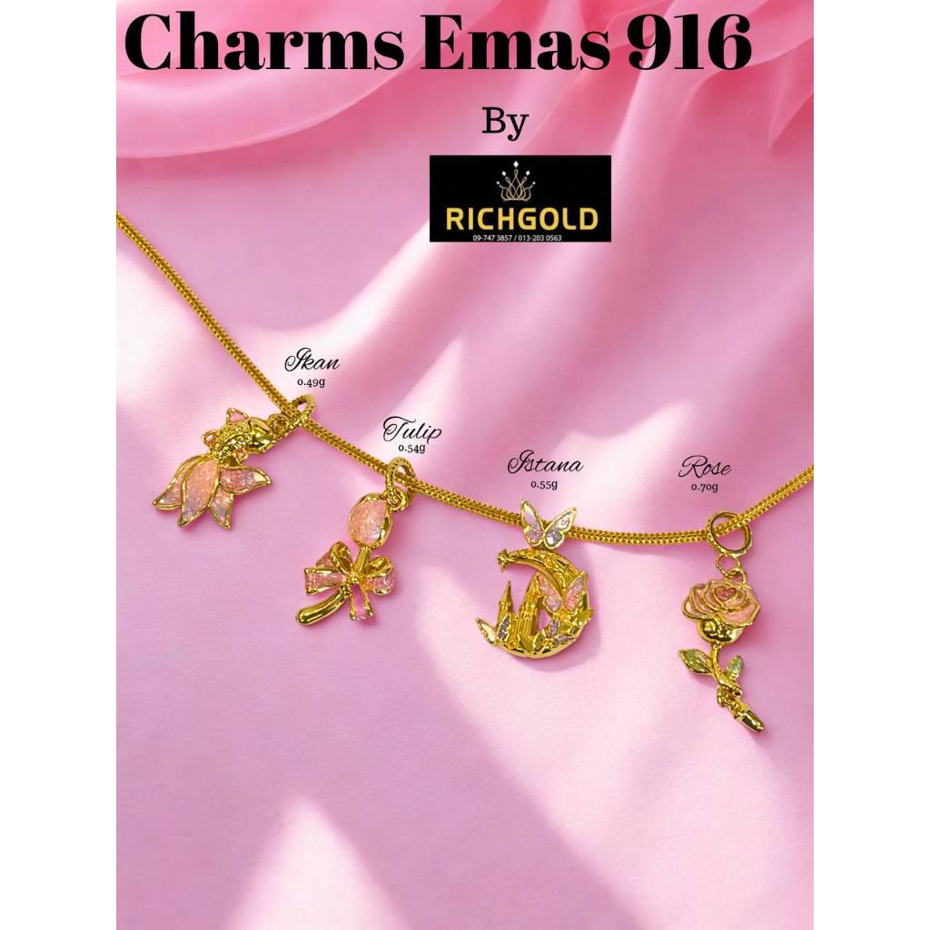 RICHGOLD JEWELS Charm Pandora Bajet Emas 916 | Shopee Malaysia
