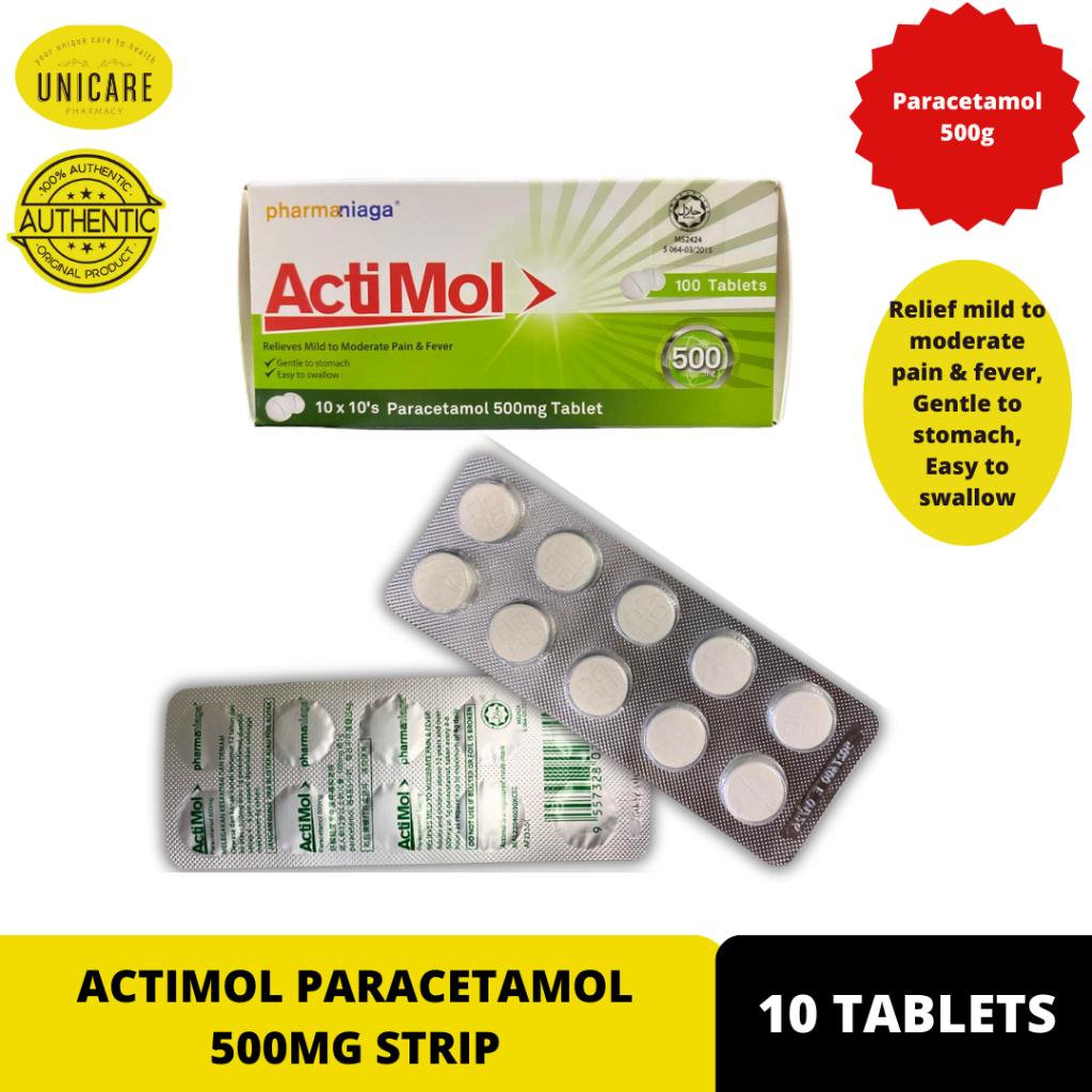 ACTIMOL PARACETAMOL 500MG STRIP 10 TABLETS | Shopee Malaysia