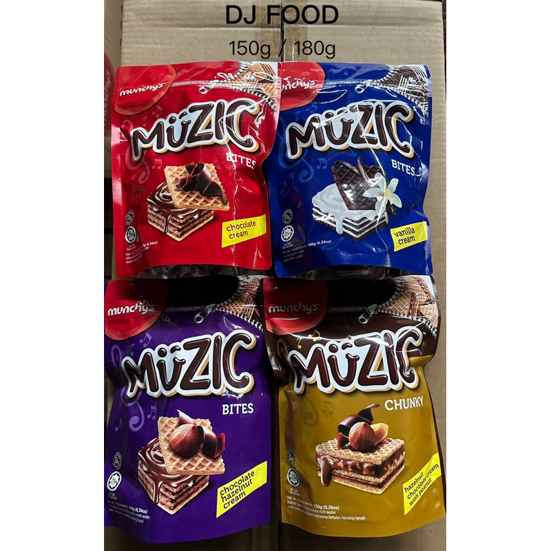 (Unit) Munchy’s Muzic Wafer Bites 150g / 180g Chocclate / Vanilla ...