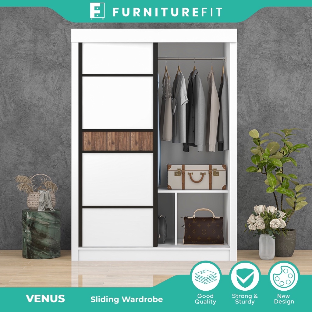 FurnitureFit 4X6FT Sliding Wardrobe / Almari Baju / Sliding Door ...