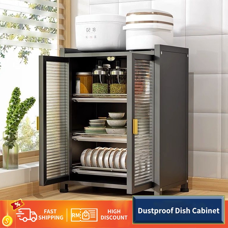 Rak Pinggan Mangkuk Bertutup Dustproof Dish Rack Stainless Steel Dish ...