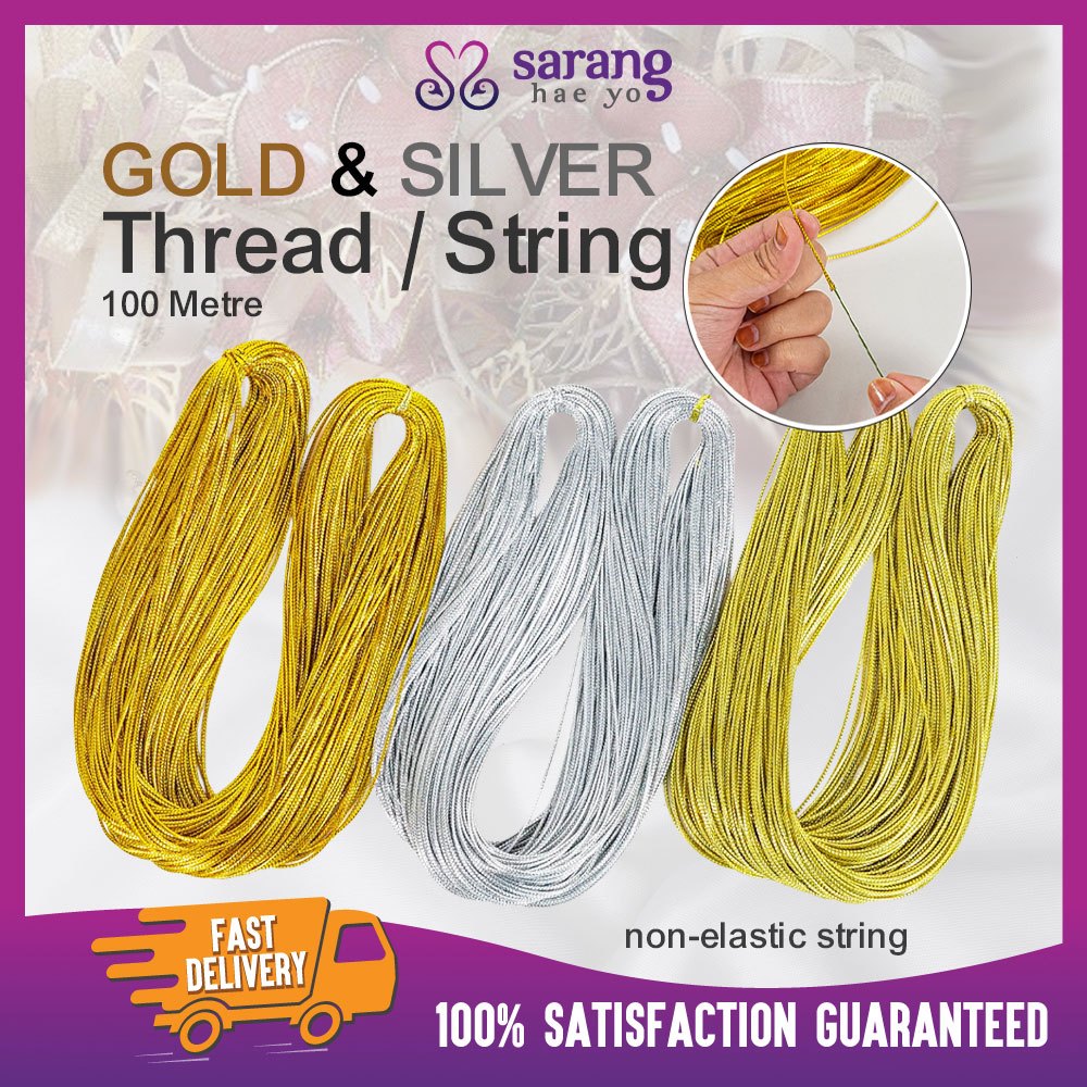 Gold Silver Theard Tali Emas Silver Tali Bunga Songket Bunga Telur Tali ...