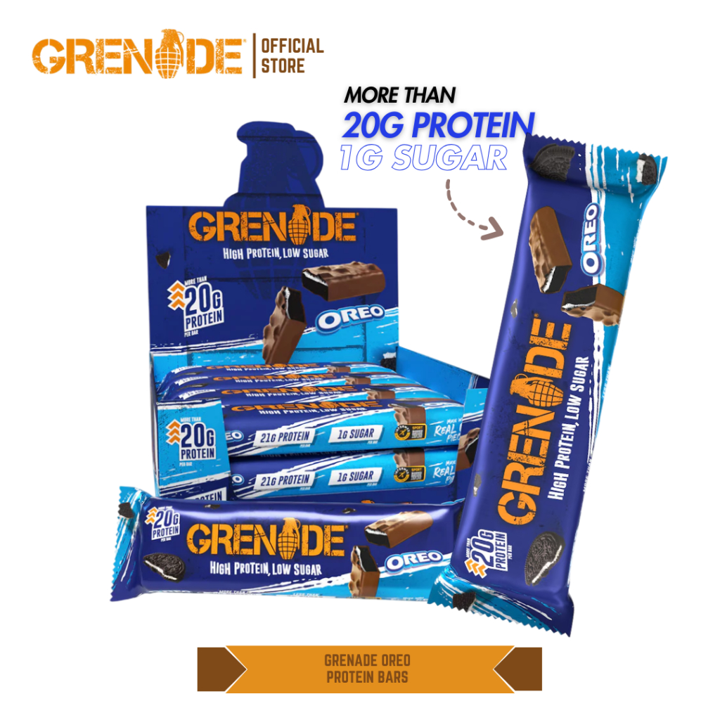 Oreo Grenade Protein Bar | High Protein Low Sugar Energy Bars | Shopee ...