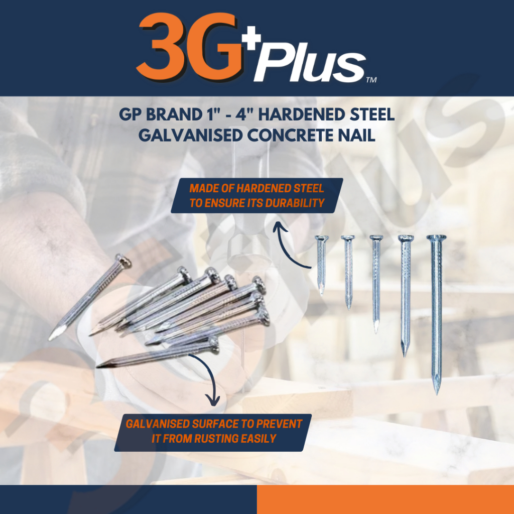 [LOOSE PACK] [1" - 4"] GP Brand Concrete Nail / Wall Nail / Paku Simen ...