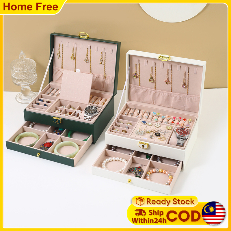 High-End Jewelry Box Stud Earrings Bracelet Ring Jewelry Necklace ...