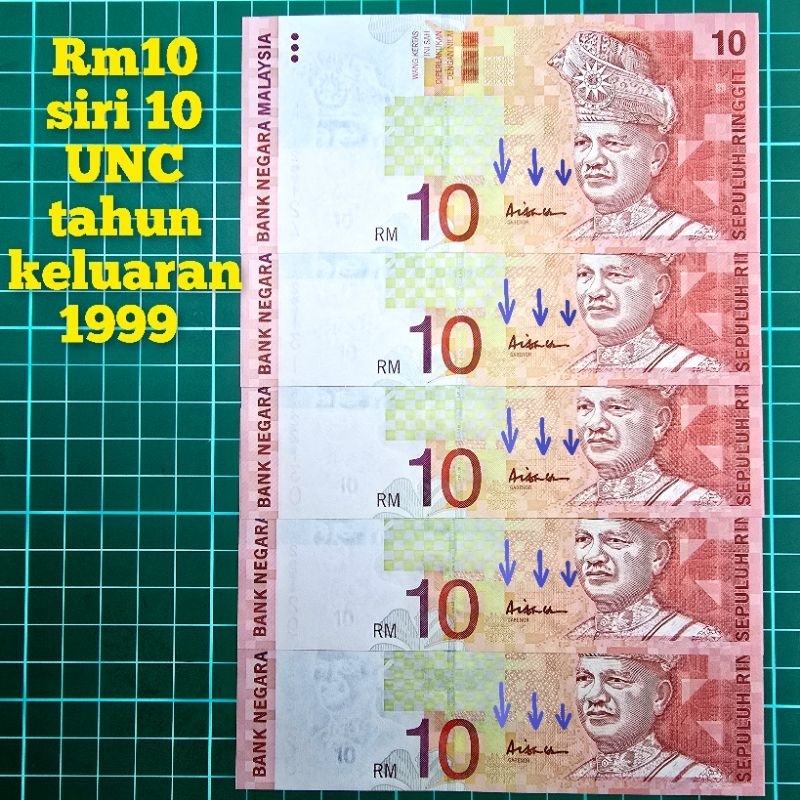 (A341) rm10 siri 10 duit kertas lama sing aisyah tabung duit kertas duit syiling lama barang ...
