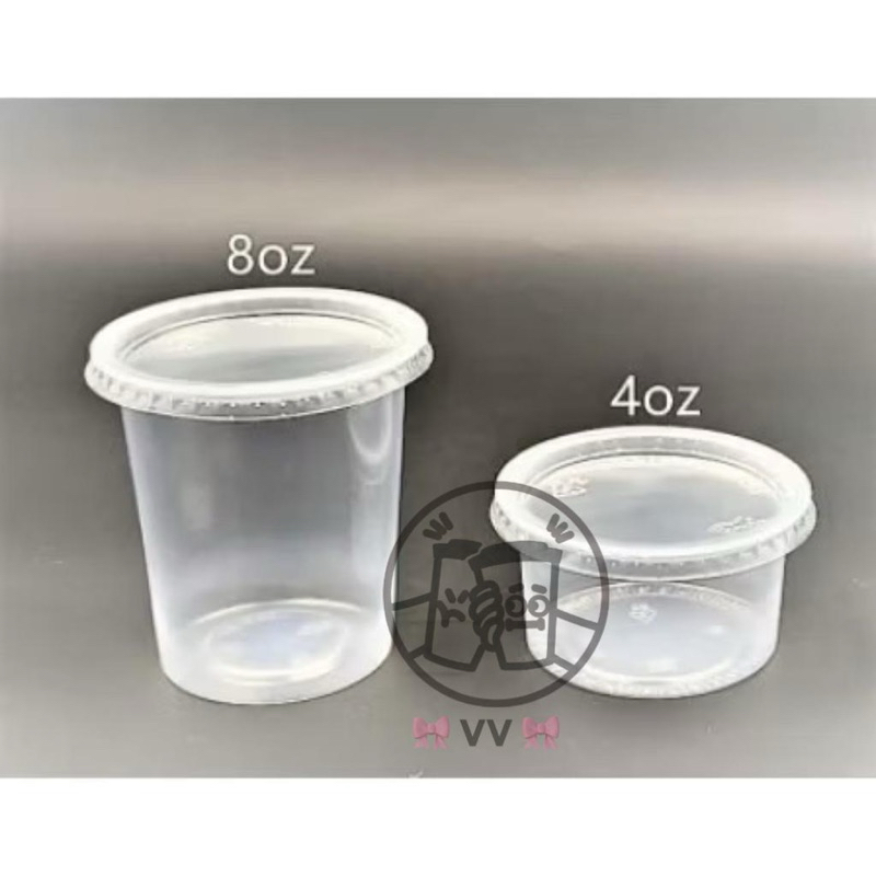 4oz 8oz (10pcs) Microwave Reheating Plastic Round Container With Lid ...