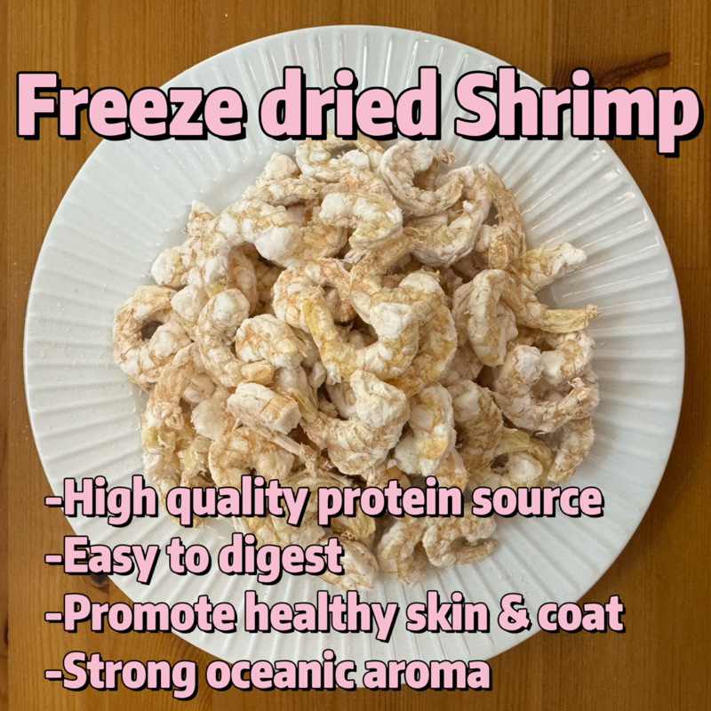Freeze dried big shrimp chicken duck beef liver egg yolk salmon cod ...