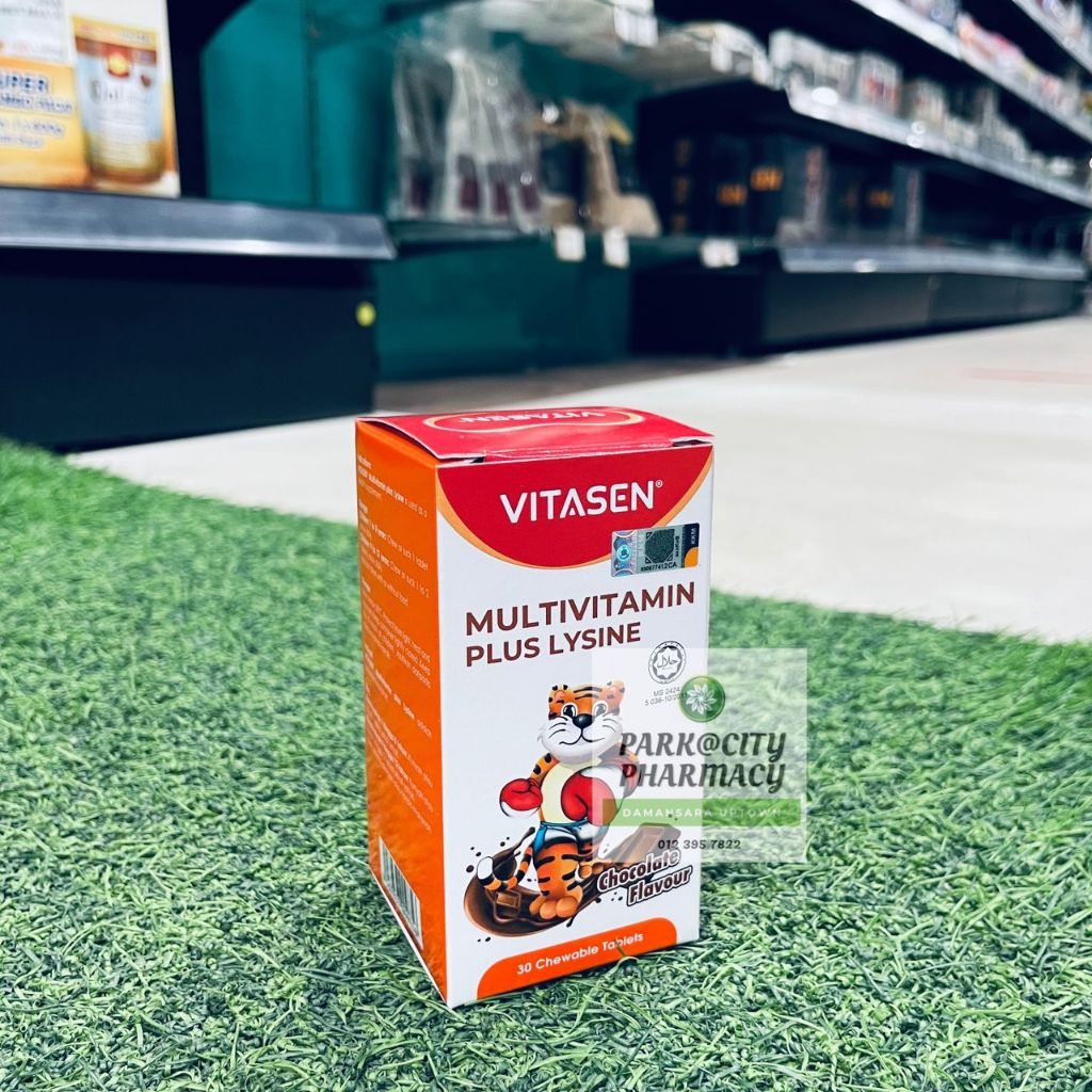 Vitasen Multivitamin Plus Lysine Chewable Tablets [ No Added Sugar ...