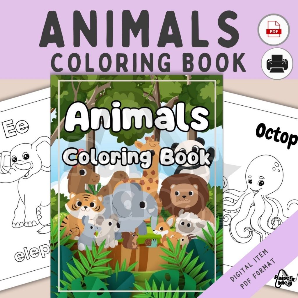 [ Softcopy | PDF ] Animal Coloring Book Pages Haiwan Buku Mewarna ...
