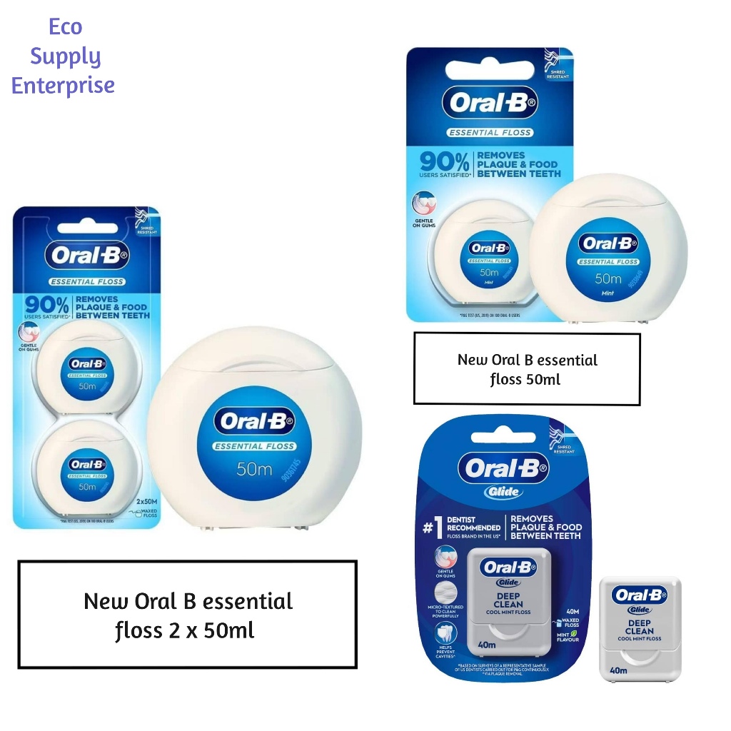 ORAL - B Essential Floss (Mint) 50m/ Glide Pro-Health Deep Clean Floss ...