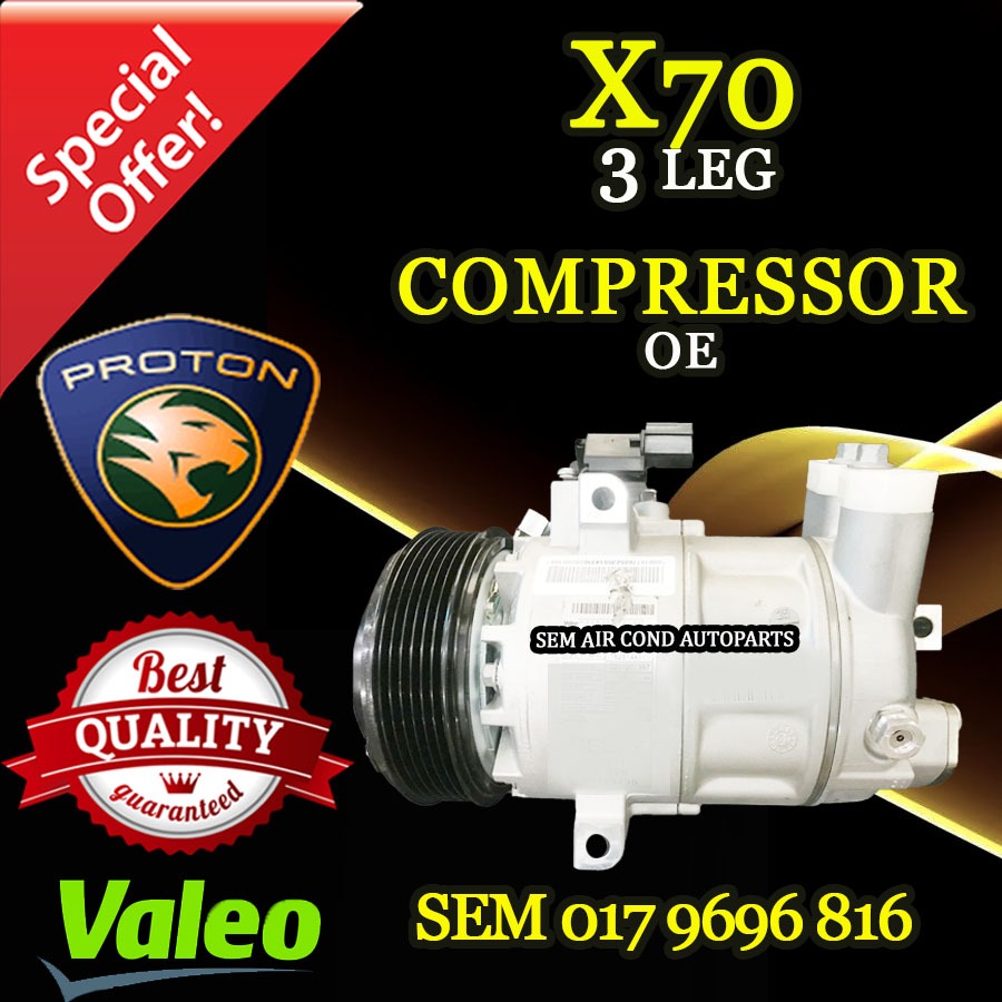 PROTON X70 OE VALEO 3 LEG COMPRESSOR/ KOMPRESOR (CAR AIRCOND SYSTEM) 3 ...