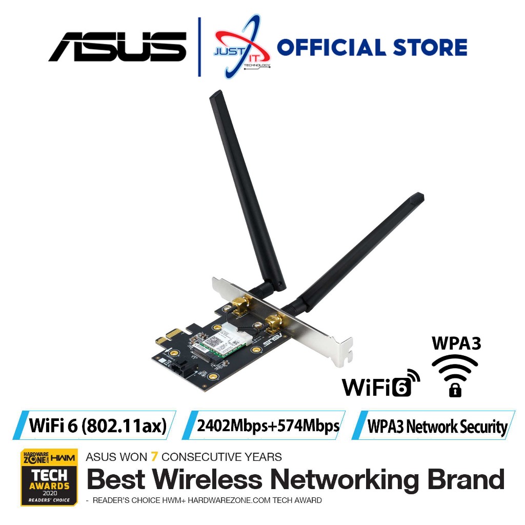 ASUS PCE-AX3000 DUAL BAND WIFI 6 PCI-E WIRELESS ADAPTER BULK PACK ...