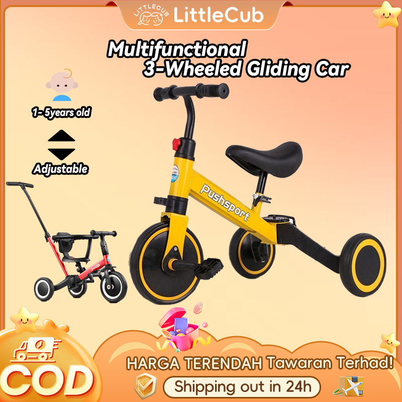 COD Kids Tricycle basikal Foldable 4 In 1 Multifunction tricycle kids ...