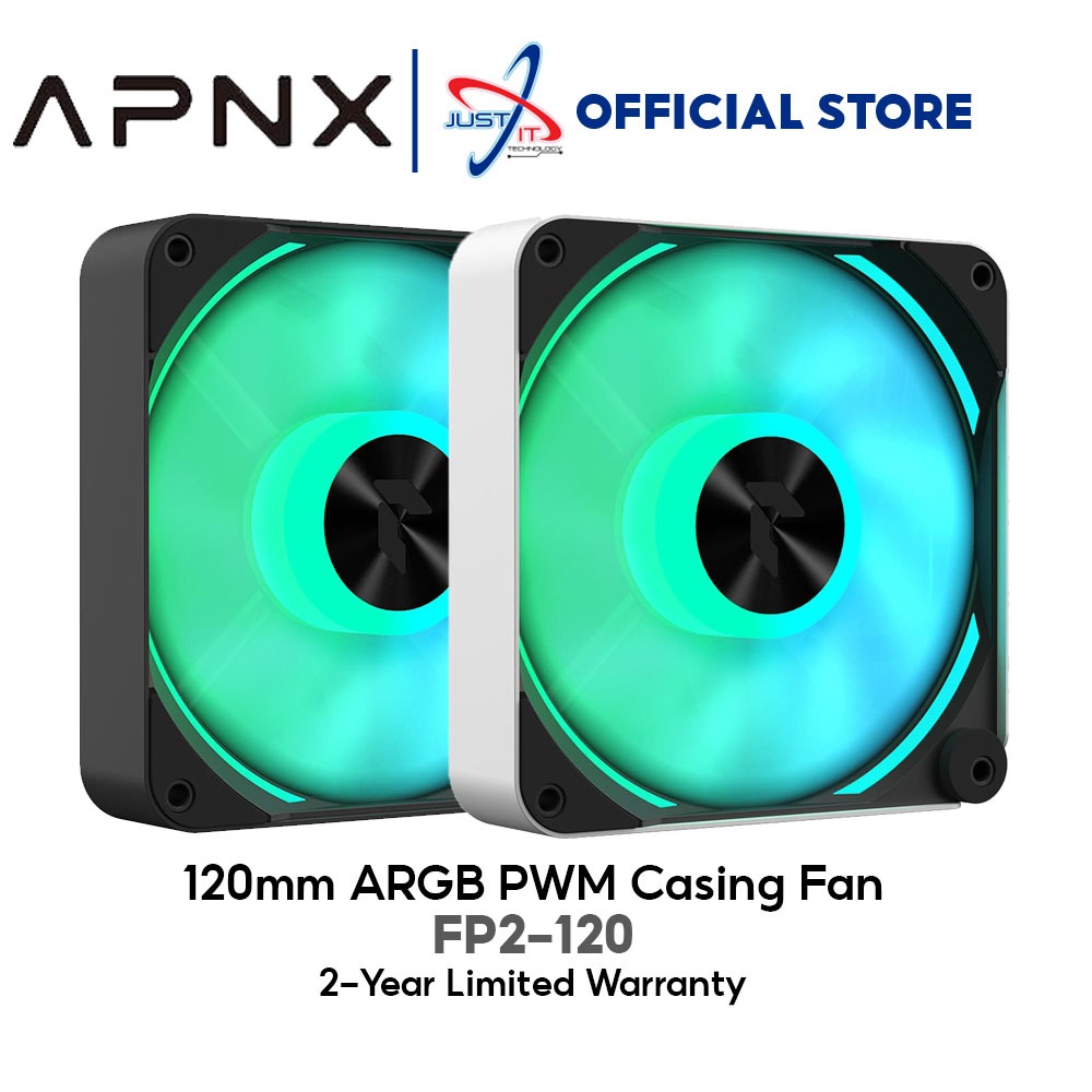 APNX FP2-120 ARGB PWM 120MM CASING FAN - BLACK / WHITE | Shopee Malaysia