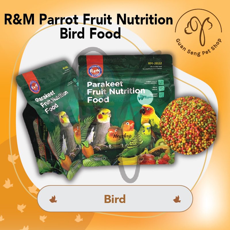 R&M Parakeet Fruit Nutrition Bird Food 500g & 1kg R&M Makanan Parrot ...