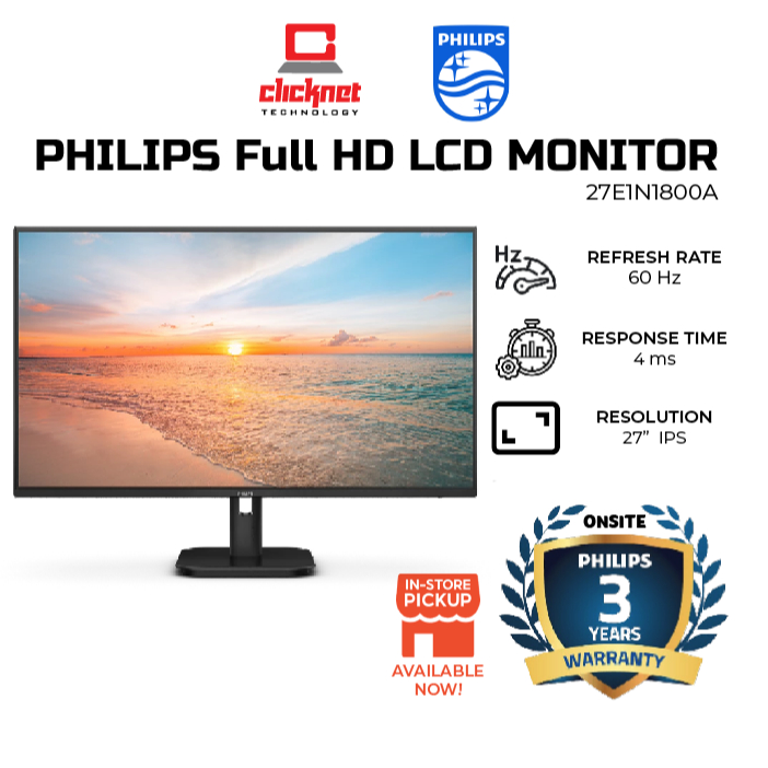 PHILIPS 27E1N1800A 27" IPS 4K UHD 60HZ MONITOR | Shopee Malaysia