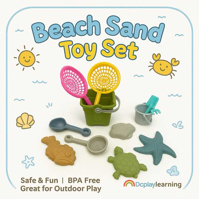 Dcplaylearning Beach Sand Toy Set – Safe & Fun Outdoor Mini Play Kit ...