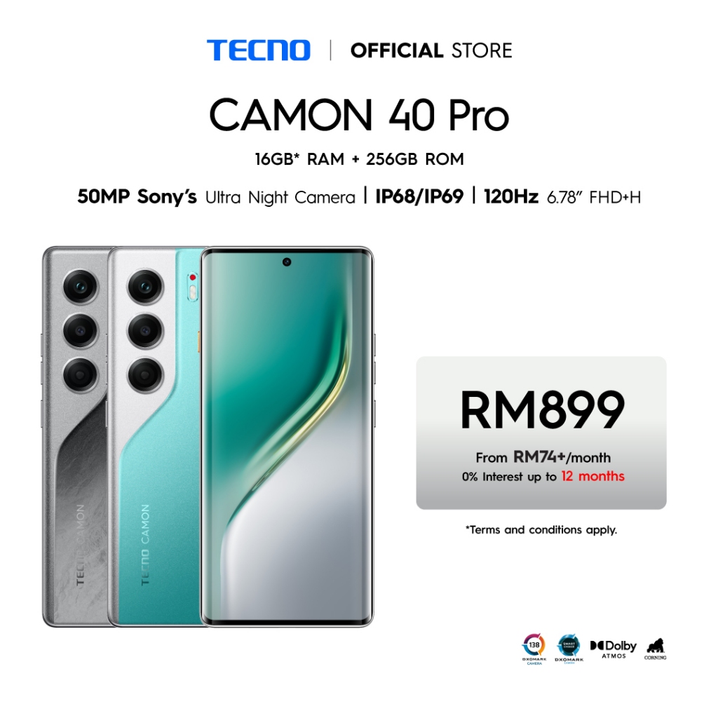 TECNO CAMON 40 Pro Smartphone (16GB* RAM + 256GB ROM) Sony LYT-700C ...