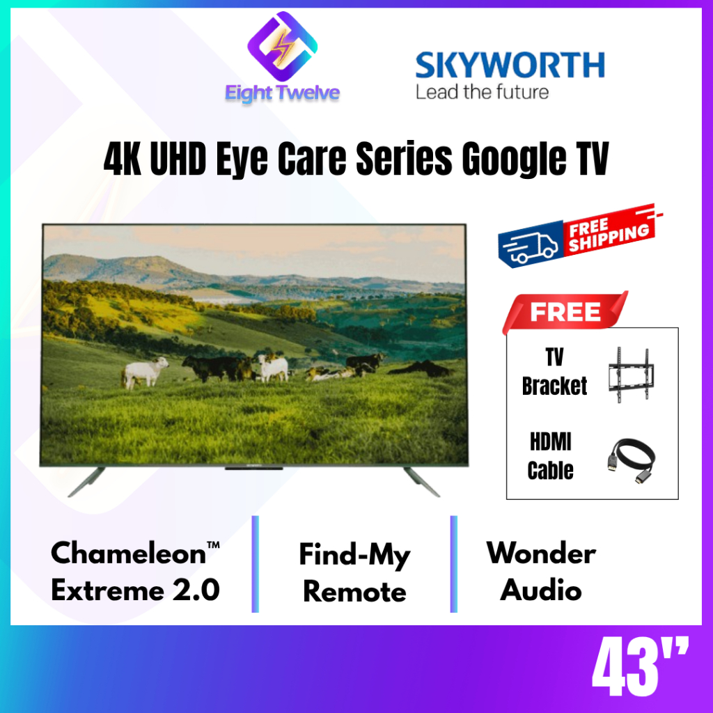 [FREE DELIVERY & 2 ITEM] Skyworth 4K UHD Eye Care Series Google TV SUE7800 | Shopee Malaysia