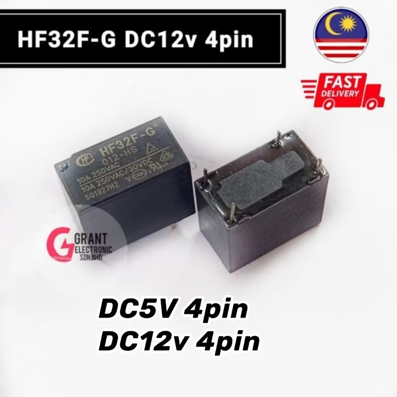 HF32F HF32F-G DC5V DC12V 10A 4pin Relay | Shopee Malaysia
