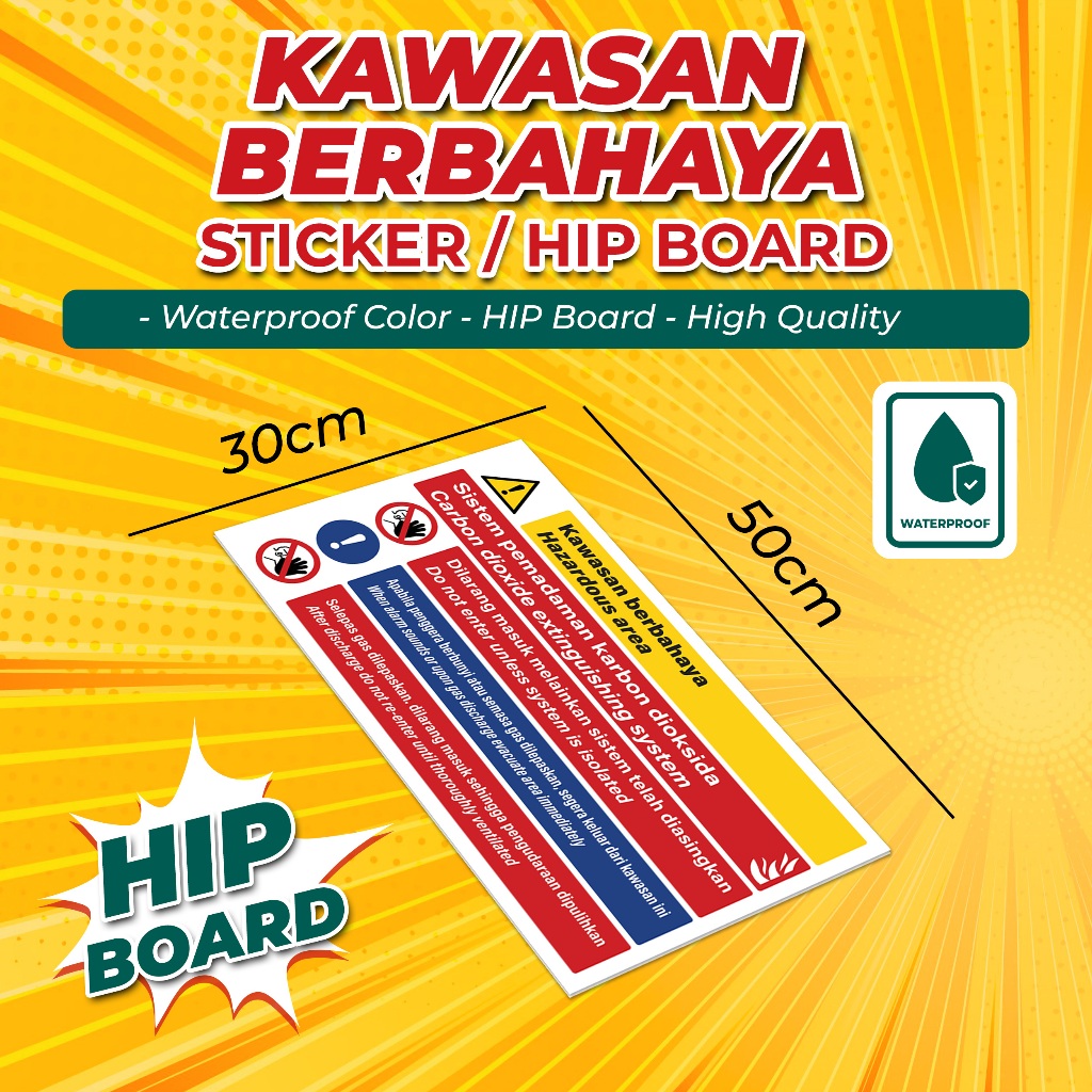 Kawasan berbahaya Hazardous area Sticker/HIP Board Signage | Shopee ...