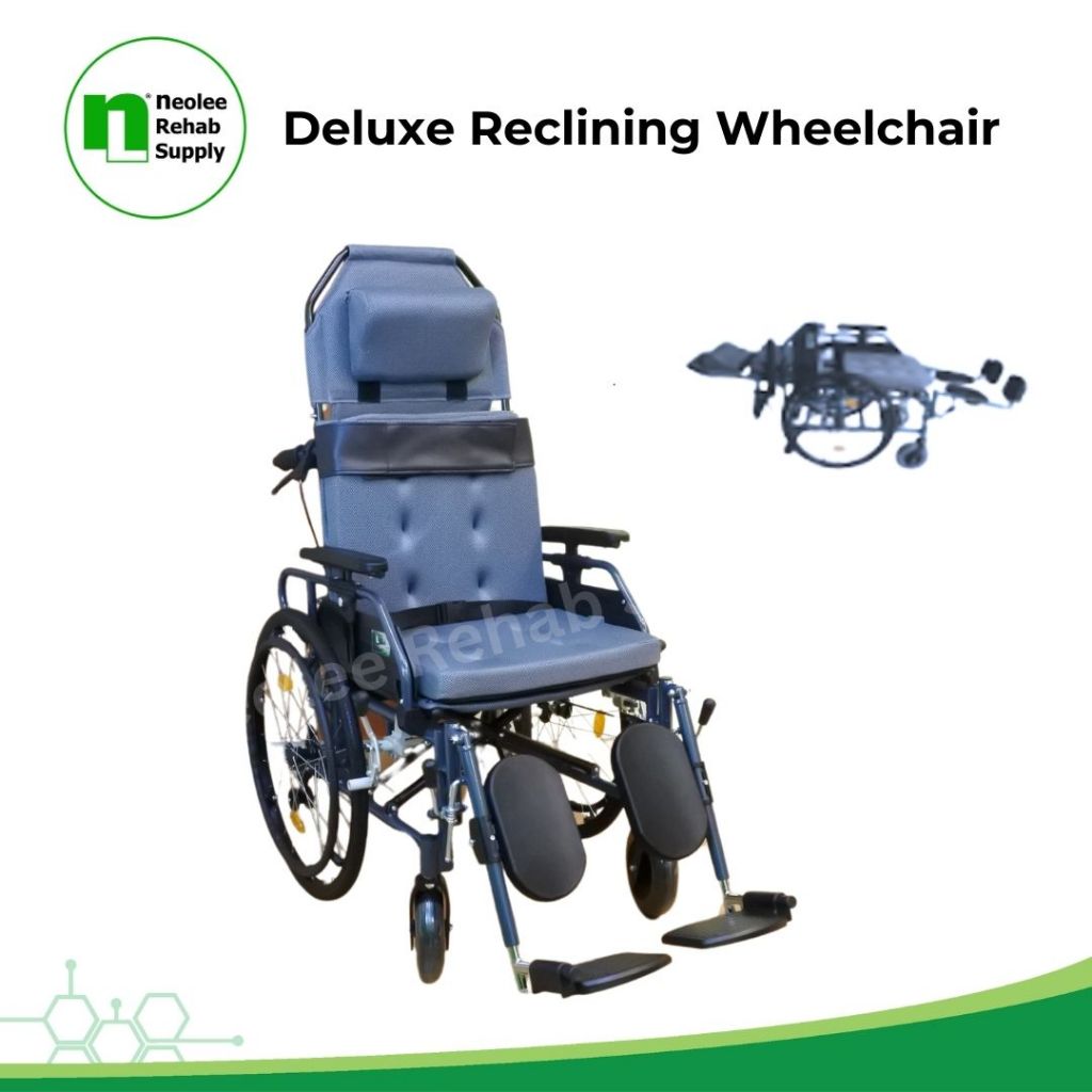 Neolee Deluxe Lightweight Reclining Wheelchair | Padded for Optimum ...