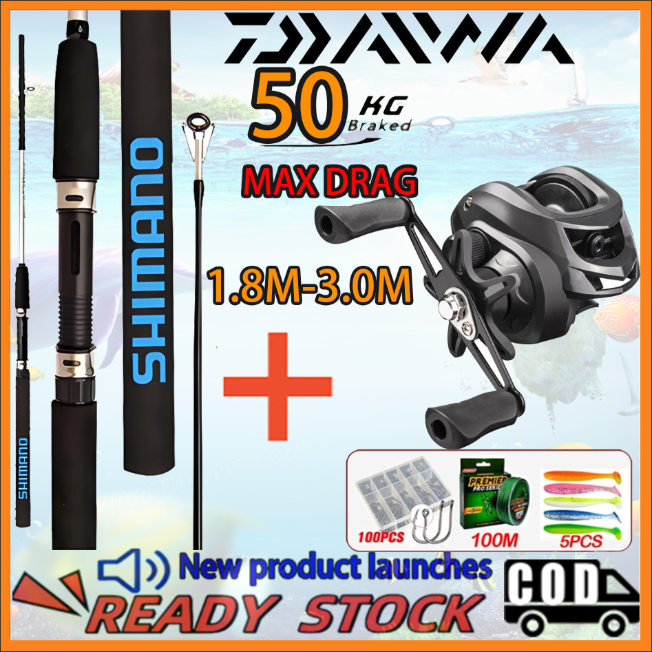 DAIWA Fishing Rod Set Reel BC Casting Set BC Reel Rod Casting Reel Full ...