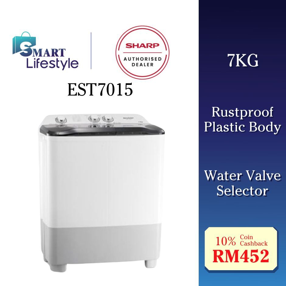 Sharp Semi-Auto Washing Machine (7KG) EST7015 / (8KG) ESTP-8016 ...