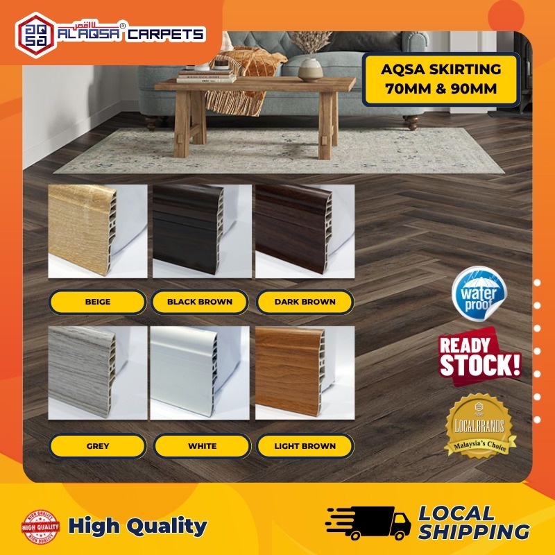 Aqsa Skirting Aksesori Lantai SPC Lantai Vinyl PVC Kemasan Dinding ...