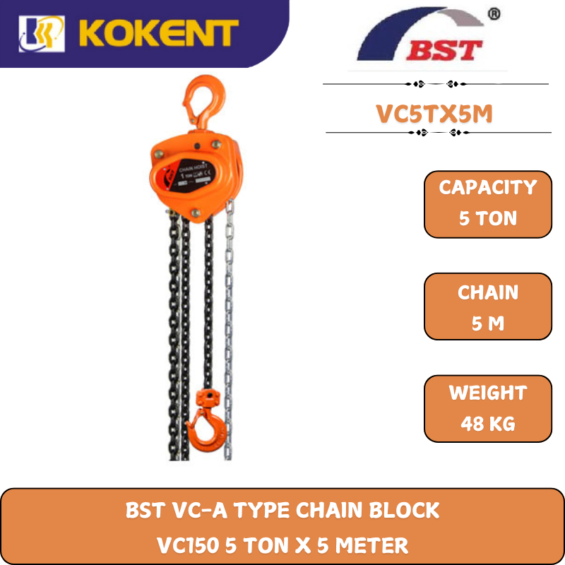 BST VC-A TYPE CHAIN BLOCK VC150 5 TON X 5 METER VC5TX5M | Shopee Malaysia