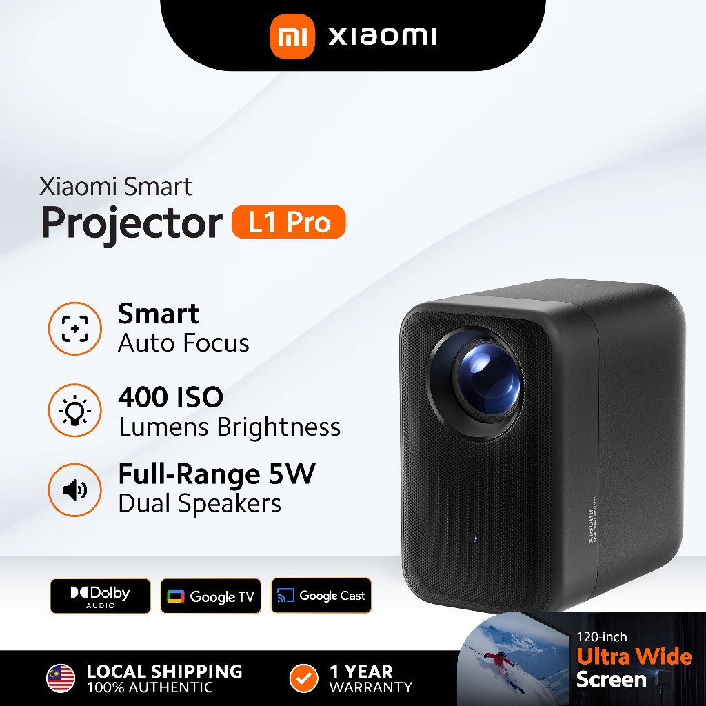Xiaomi Smart Projector L1 Pro | Up to 120" FHD Projection | AI-Powered ...