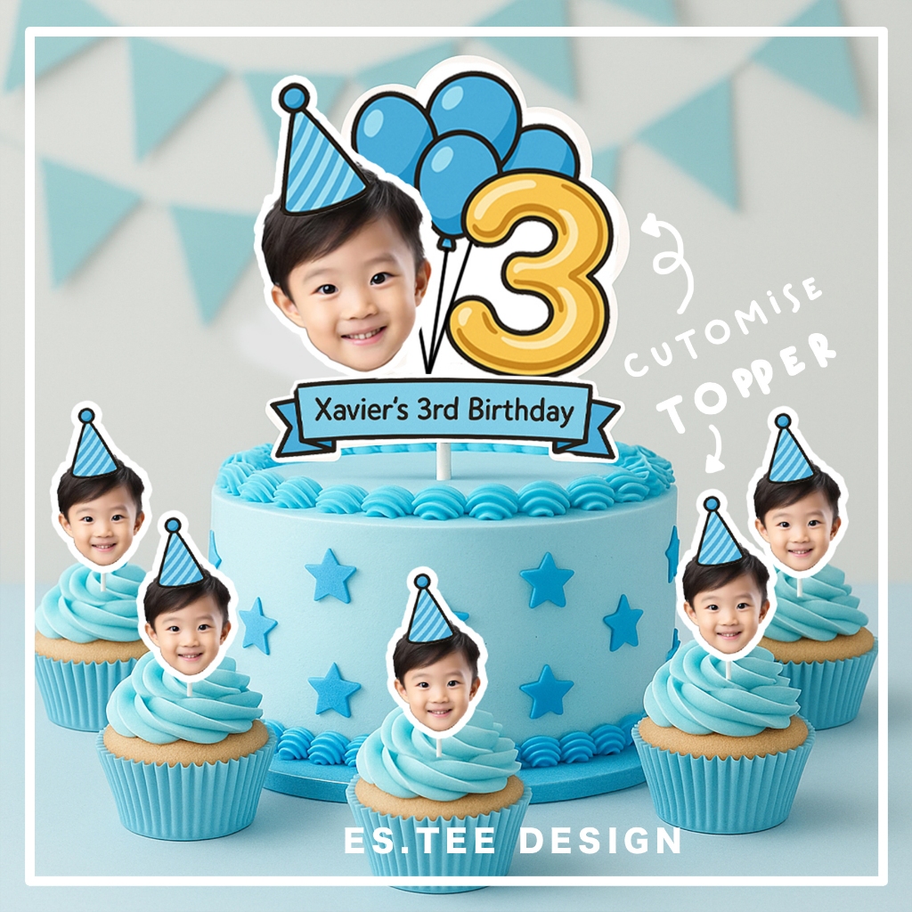 Customized Topper with Photo Cake Birthday Graduation Bouquet flower ...