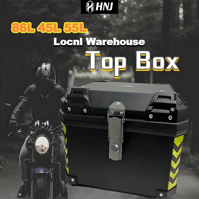 HNJ Top Box 36L/45L/57L Motorcycle Safety Lock Waterproof Tail ...
